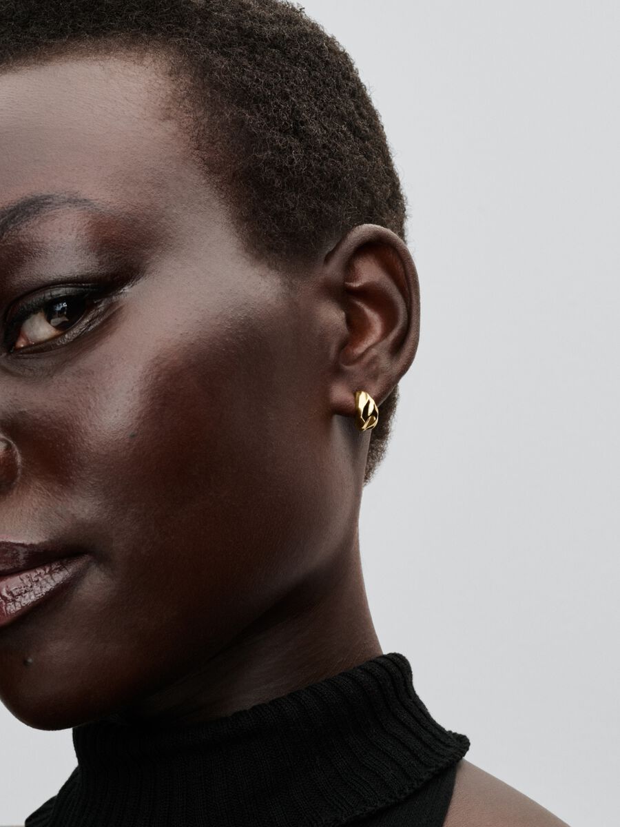 Pandora Geribbelde Open Oorringen Goud - 263873C00