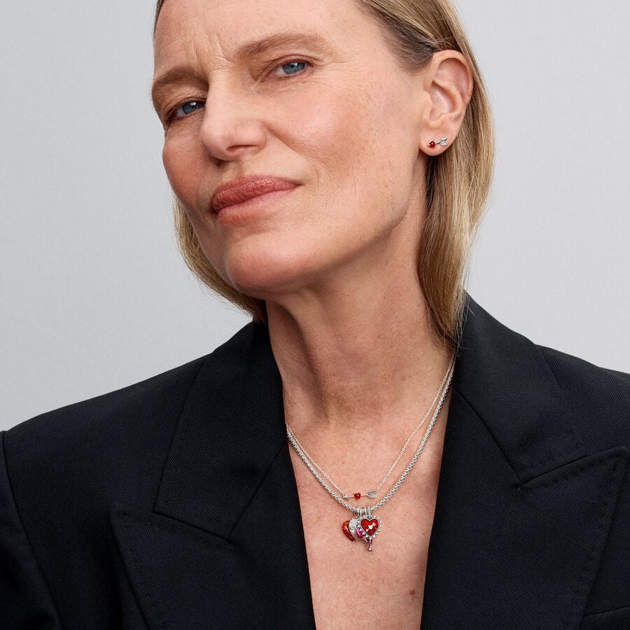 Pandora Pijl & Muranoglas Hart Oorknopjes 293668C01 | Romantische Elegantie